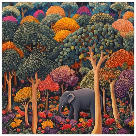 Colourful Elephant in the Forest | Henri Rousseau Style Poster | Retro ...